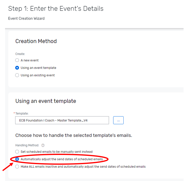 CVENT; How to set up an event – Coach Education